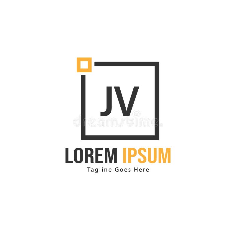 Initial JV Logo Template with Modern Frame. Minimalist JV Letter Logo ...