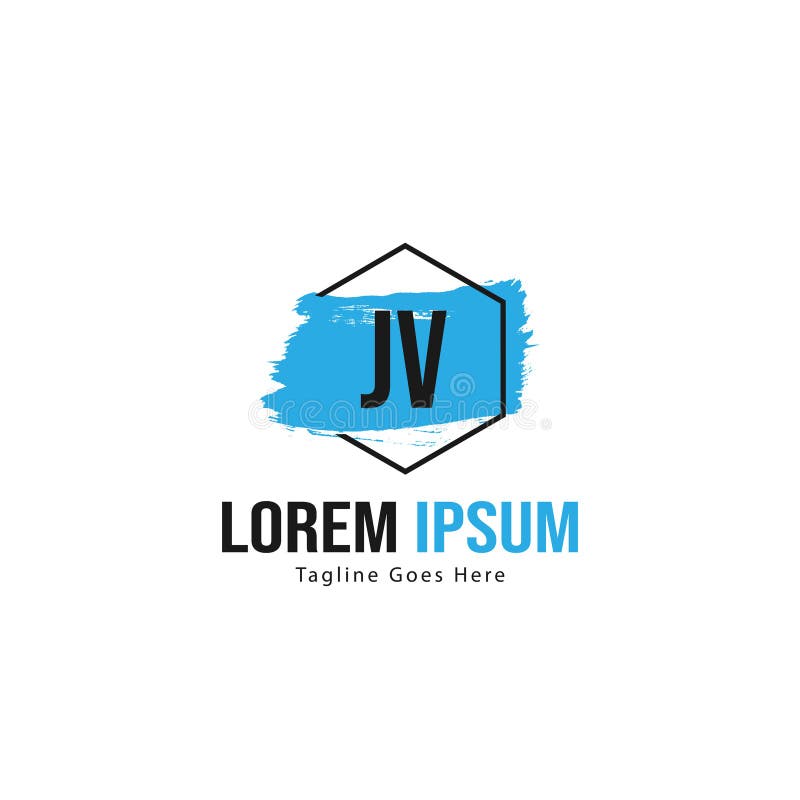 Initial JV Logo Template with Modern Frame. Minimalist JV Letter Logo ...