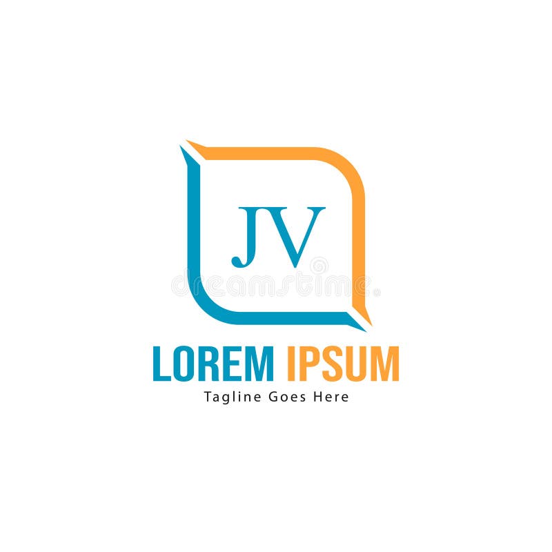 Initial JV Logo Template with Modern Frame. Minimalist JV Letter Logo ...