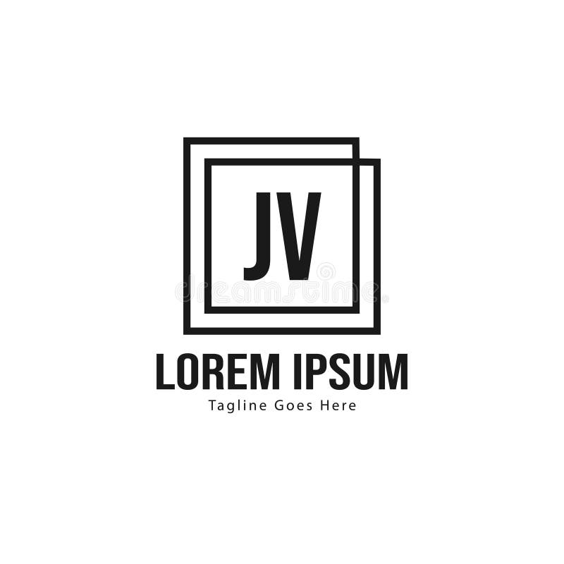 Initial JV Logo Template with Modern Frame. Minimalist JV Letter Logo ...