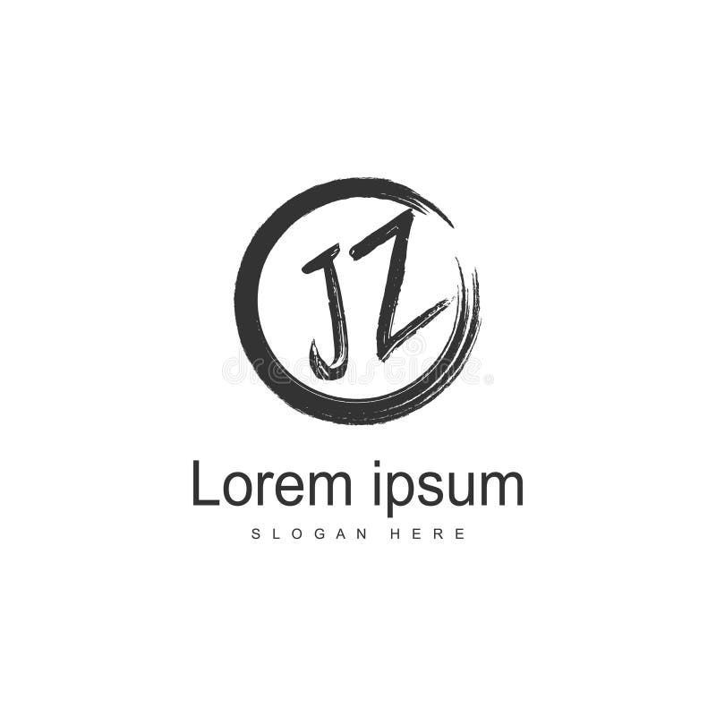 Initial JZ Logo Template with Modern Frame. Minimalist JZ Letter Logo ...