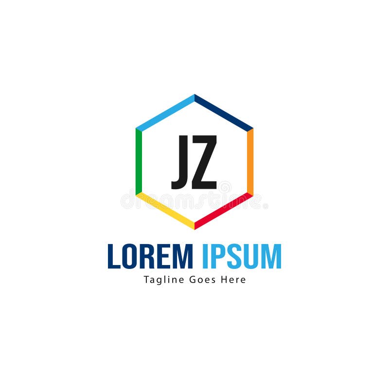 Initial JZ Logo Template with Modern Frame. Minimalist JZ Letter Logo ...