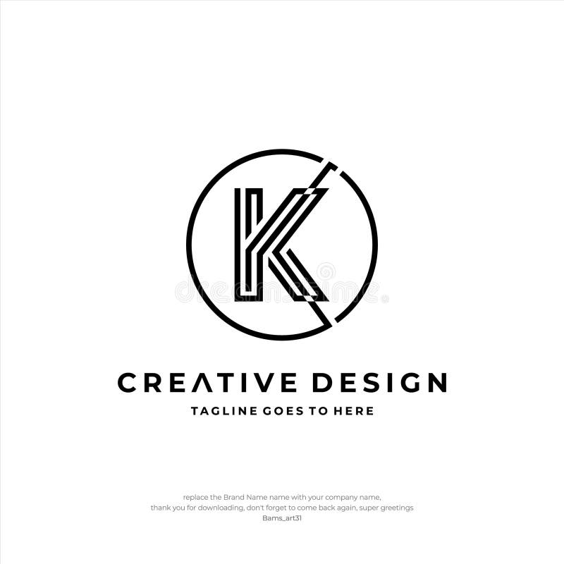 Initial K Letter Logo Design Creative Design Stock Vector ...
