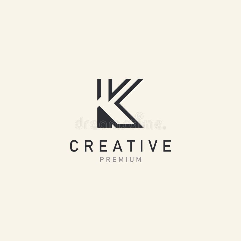 Initial K Letter Logo Modern Minimalist Design Alphabet Template Stock ...