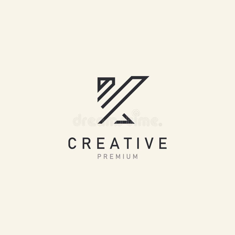 Initial K Letter Logo Modern Minimalist Design Alphabet Template Stock ...
