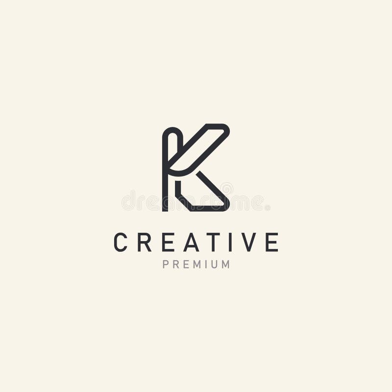Initial K Letter Logo Modern Minimalist Design Alphabet Template Stock ...