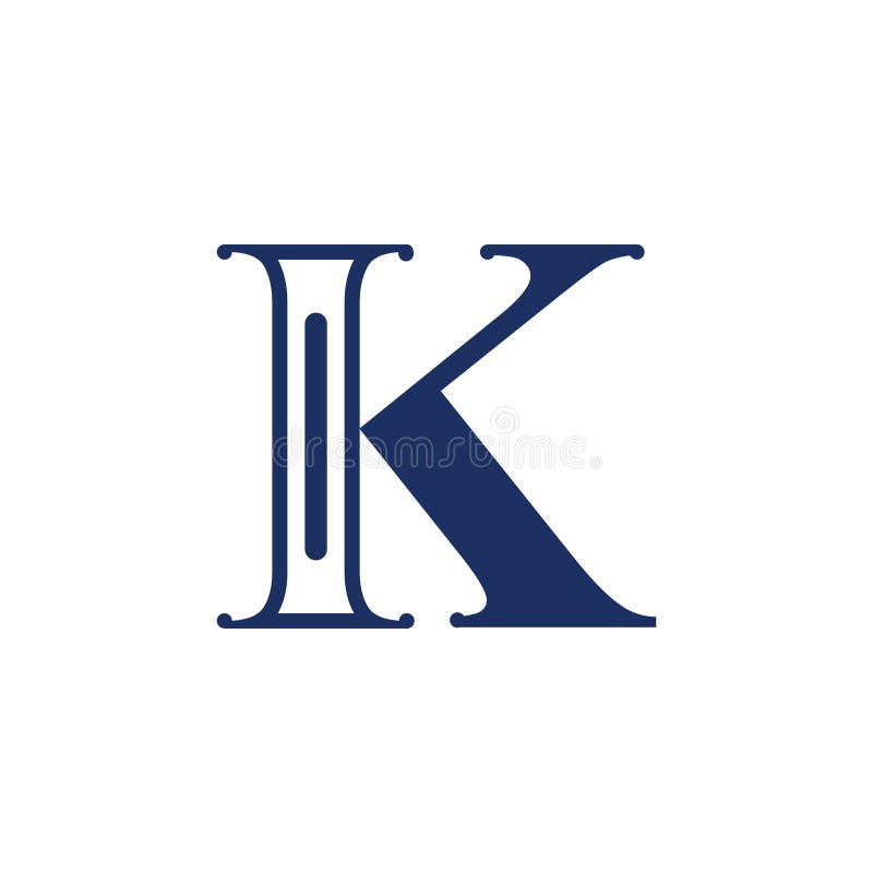 Initial K with Pillar for Logo Design Template Stock Vector ...