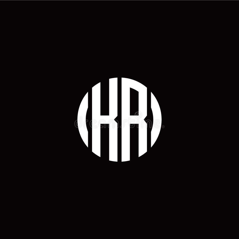 Initial K R Letter With Circle Style Logo Template Vector Stock Vector