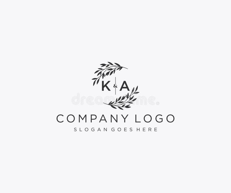 Initial KA Letters Floral Frames. Monogram Wedding, Wedding Invitation ...