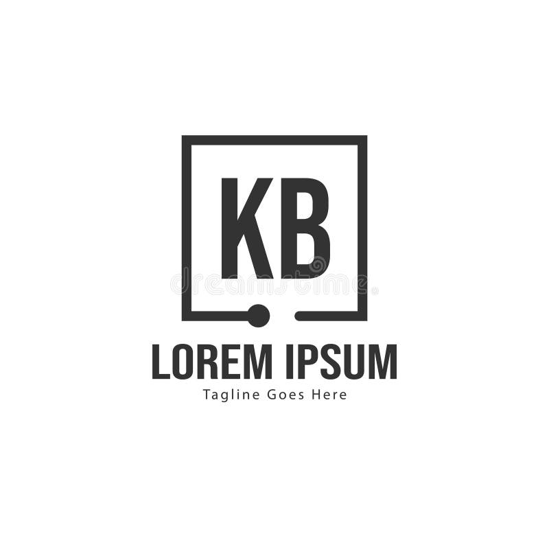 Initial KB Logo Template with Modern Frame. Minimalist KB Letter Logo ...