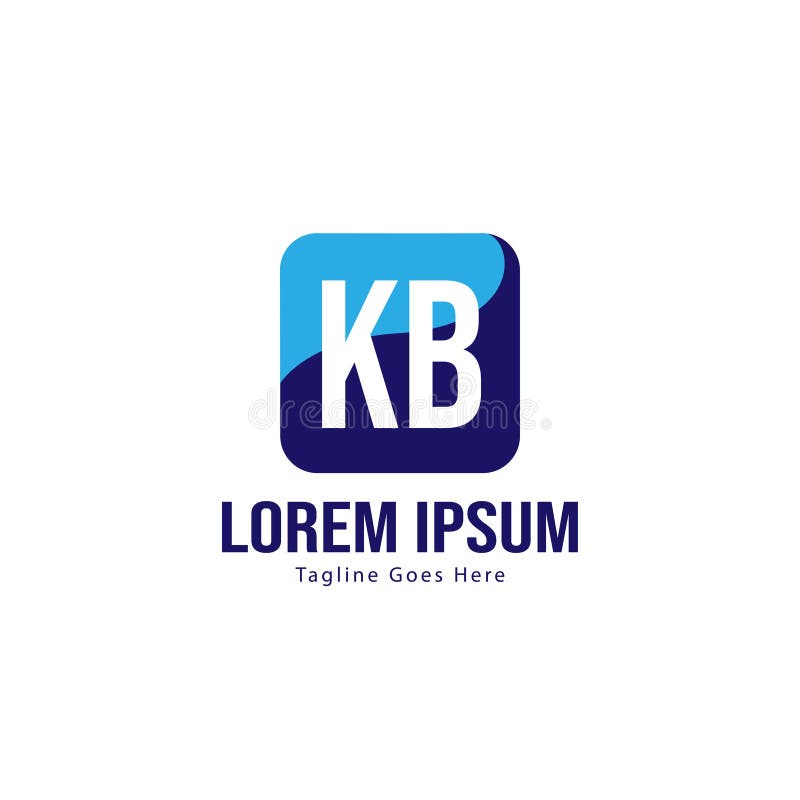 Initial KB Logo Template with Modern Frame. Minimalist KB Letter Logo ...