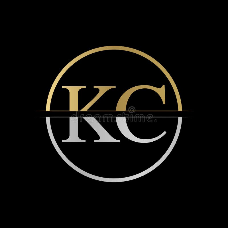 Initial KC Letter Logo Design Vector Illustration. Abstract Letter KC ...