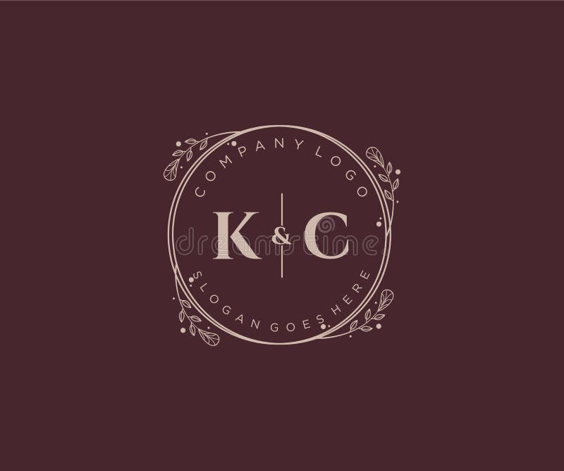Initial KC Letters Decorative Luxury Wedding Logo Stock Vector ...