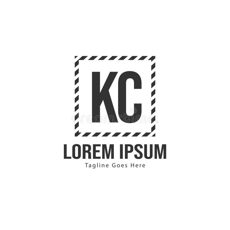 Initial KC Logo Template with Modern Frame. Minimalist KC Letter Logo ...