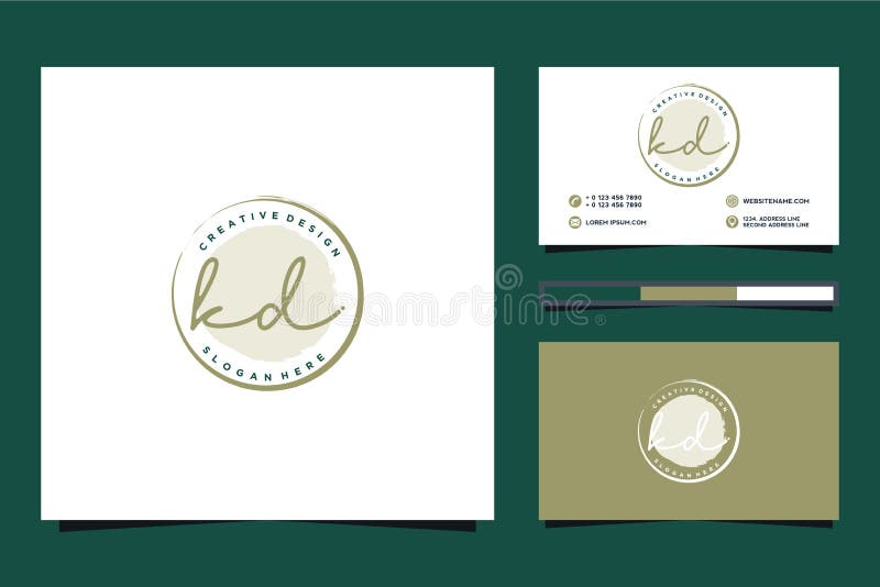 Initial KD Feminine Logo Collections and Business Card Templat Premium ...