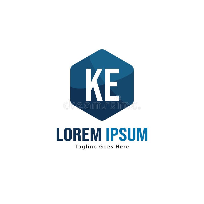 Initial KE Logo Template with Modern Frame. Minimalist KE Letter Logo ...