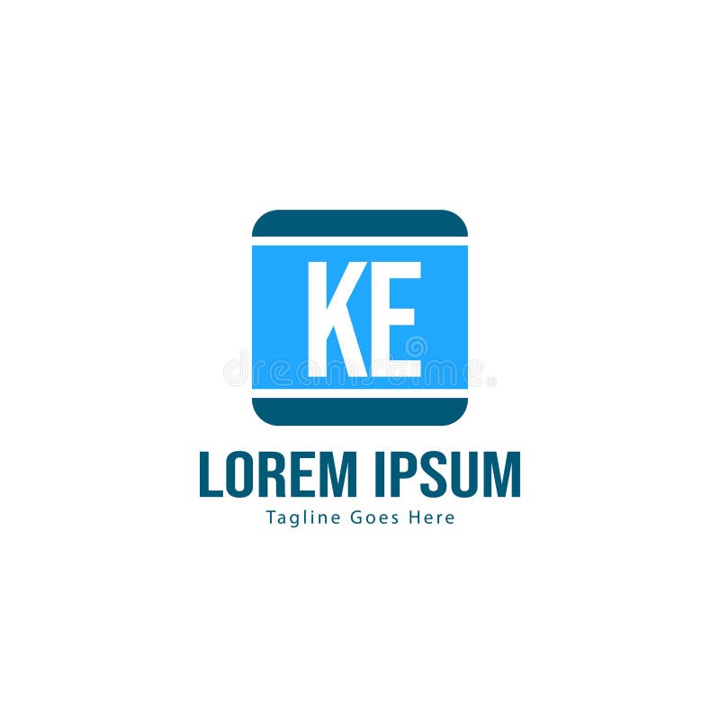 Initial KE Logo Template with Modern Frame. Minimalist KE Letter Logo ...