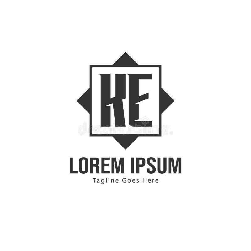 Initial KE Logo Template with Modern Frame. Minimalist KE Letter Logo ...
