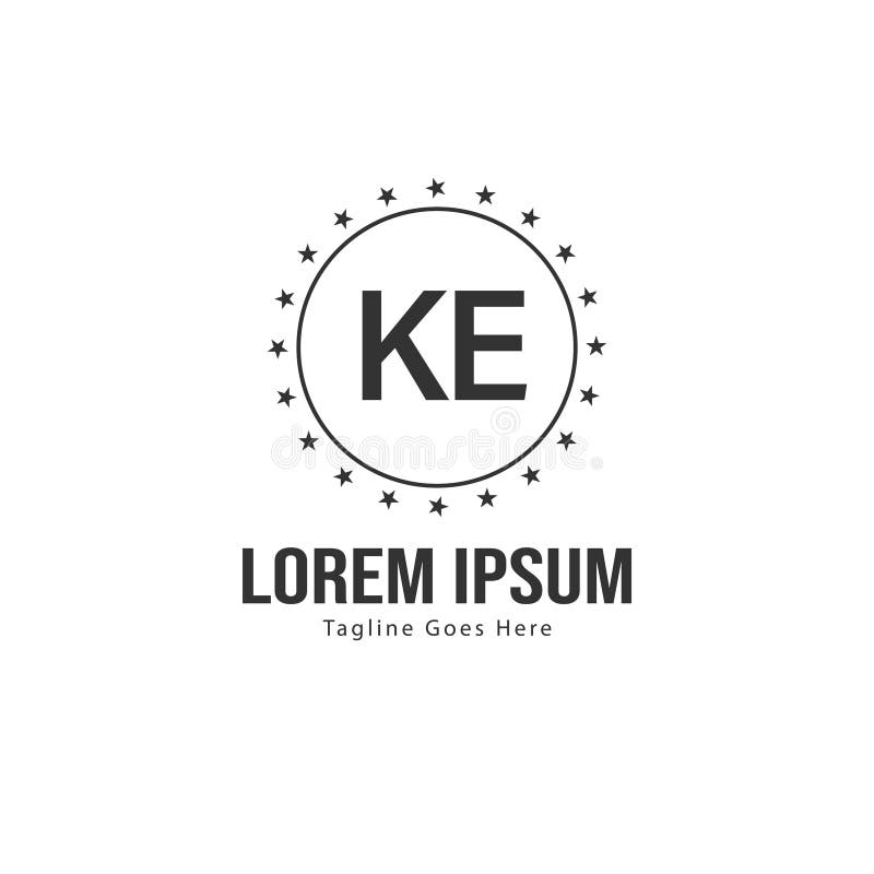 Initial KE Logo Template with Modern Frame. Minimalist KE Letter Logo ...