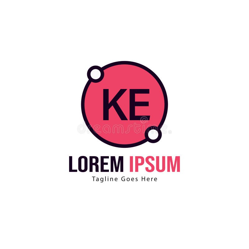 Initial KE Logo Template with Modern Frame. Minimalist KE Letter Logo ...