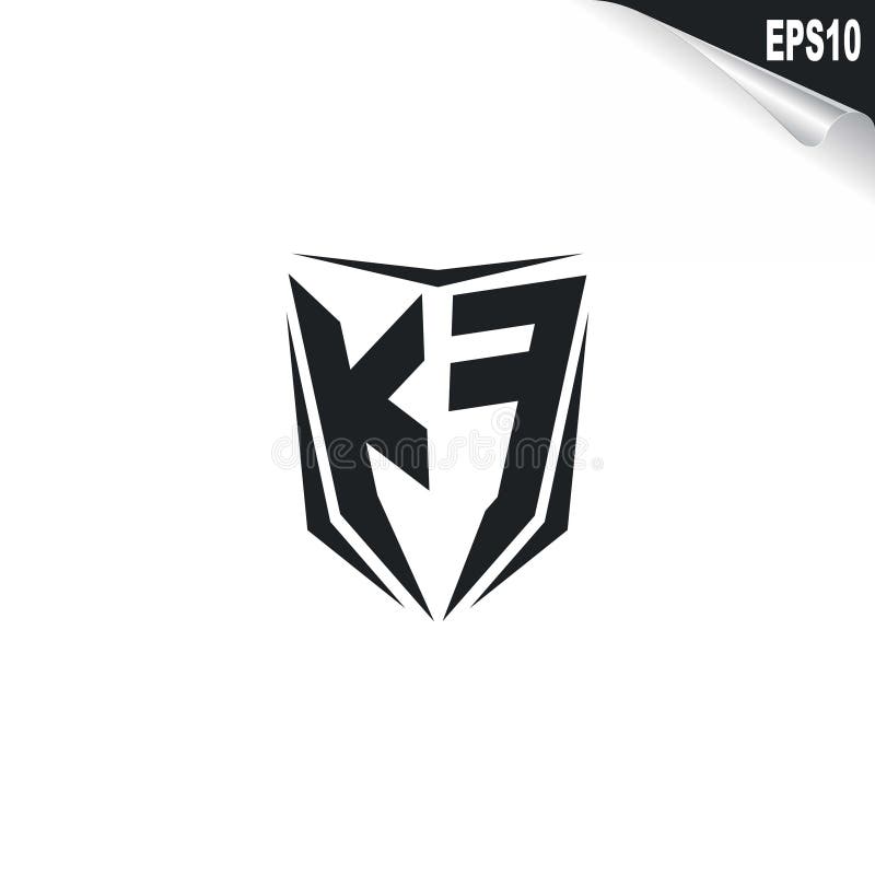 Initial KF Logo Design with Shield Style, Logo Business Branding Stock ...