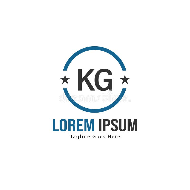 Initial KG Logo Template with Modern Frame. Minimalist KG Letter Logo ...