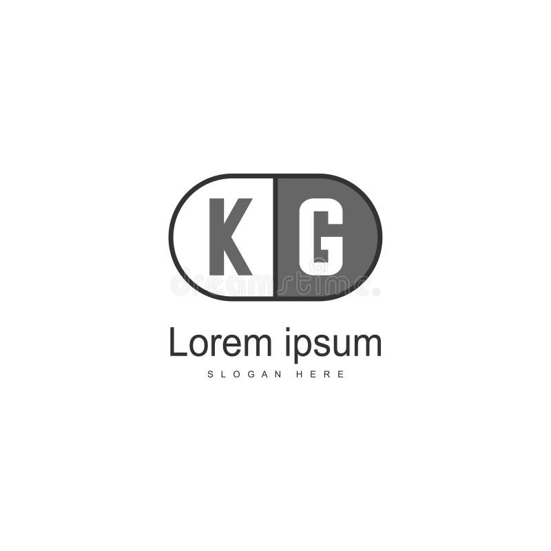 Initial KG Logo Template with Modern Frame. Minimalist KG Letter Logo ...