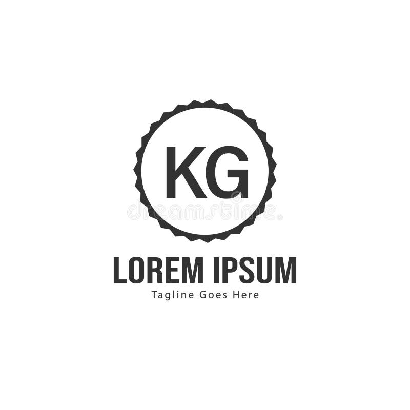Initial KG Logo Template with Modern Frame. Minimalist KG Letter Logo ...