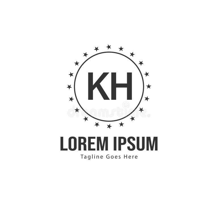Initial KH Logo Template with Modern Frame. Minimalist KH Letter Logo ...