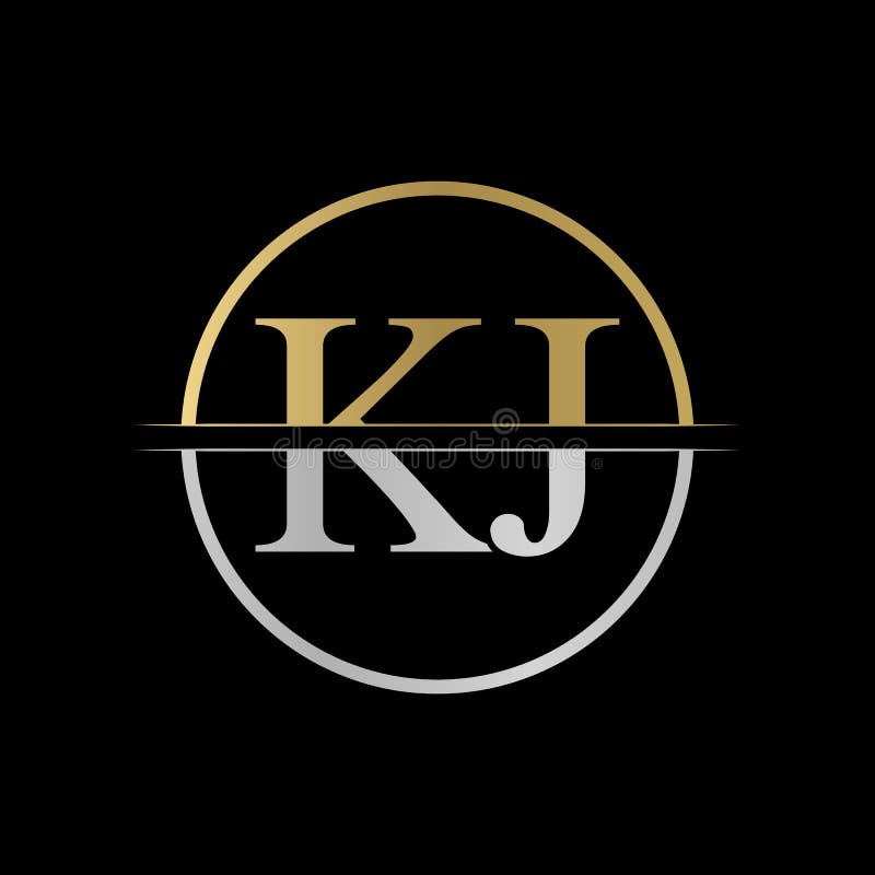 Initial KJ Letter Logo Design Vector Illustration. Abstract Letter KJ ...