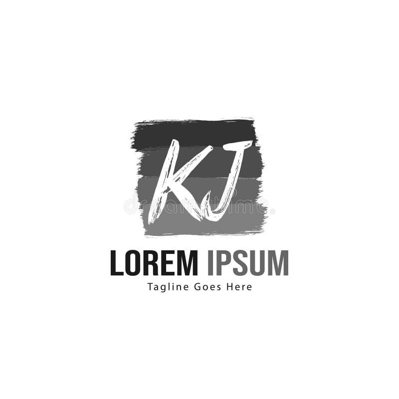 Initial KJ Logo Template with Modern Frame. Minimalist KJ Letter Logo ...