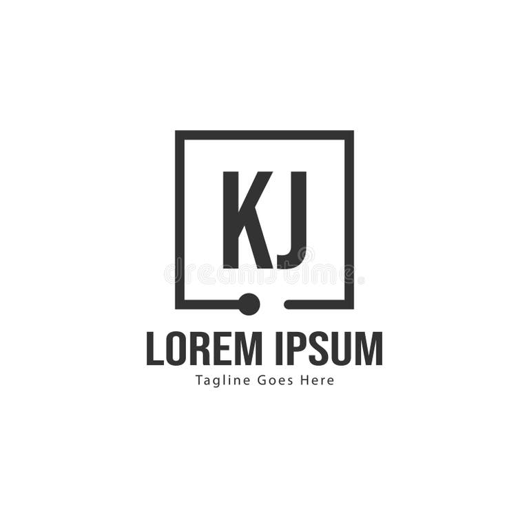 Initial KJ Logo Template with Modern Frame. Minimalist KJ Letter Logo ...