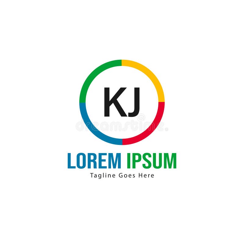 Initial KJ Logo Template with Modern Frame. Minimalist KJ Letter Logo ...