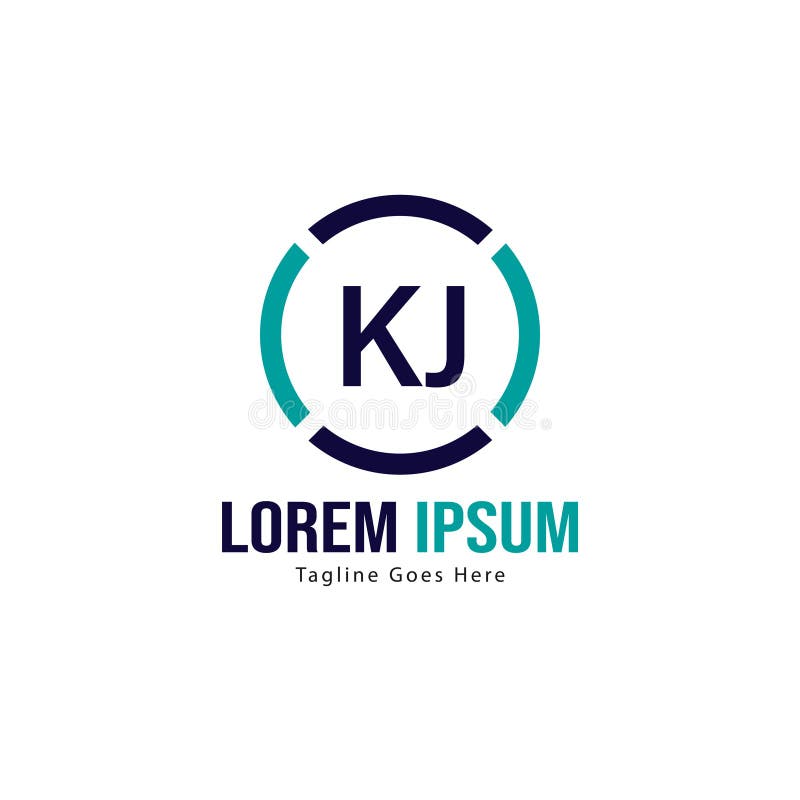 Initial KJ Logo Template with Modern Frame. Minimalist KJ Letter Logo ...
