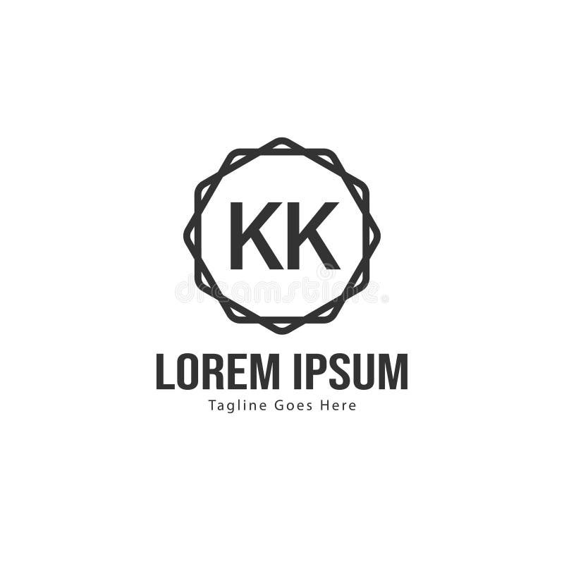 Initial KK Logo Template with Modern Frame. Minimalist KK Letter Logo ...