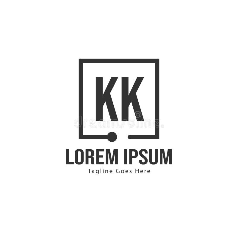 Initial KK Logo Template with Modern Frame. Minimalist KK Letter Logo ...