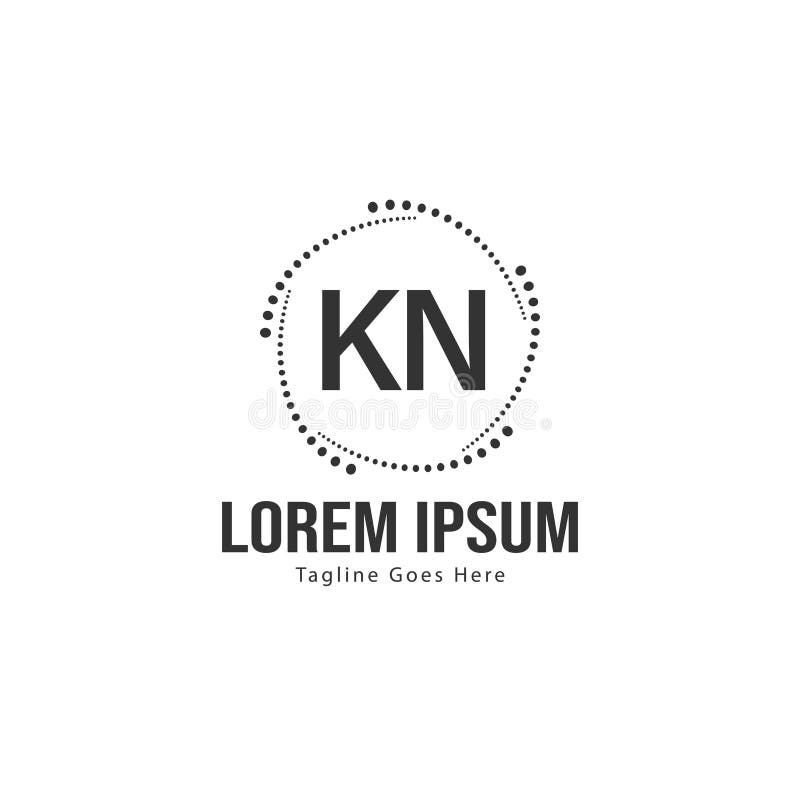 Initial KN Logo Template with Modern Frame. Minimalist KN Letter Logo ...