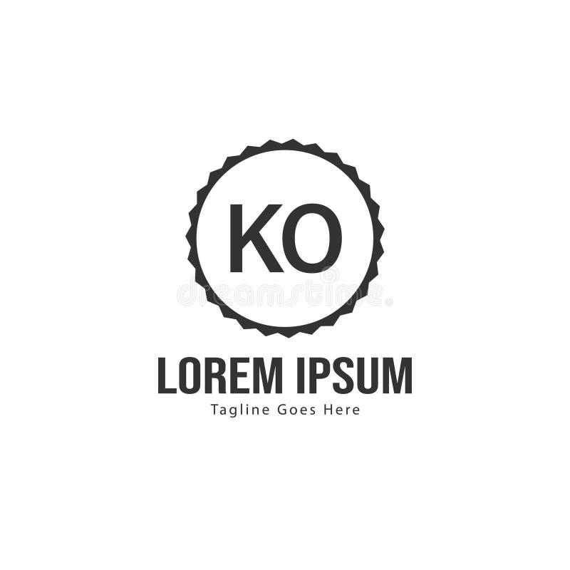 Initial KO Logo Template with Modern Frame. Minimalist KO Letter Logo ...