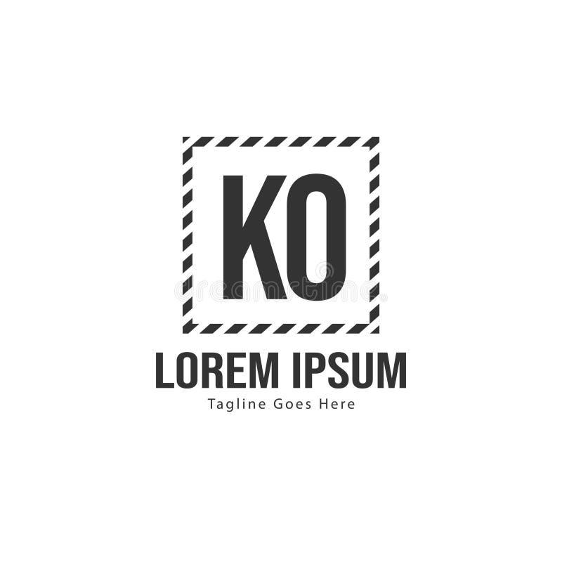 Initial KO Logo Template with Modern Frame. Minimalist KO Letter Logo ...