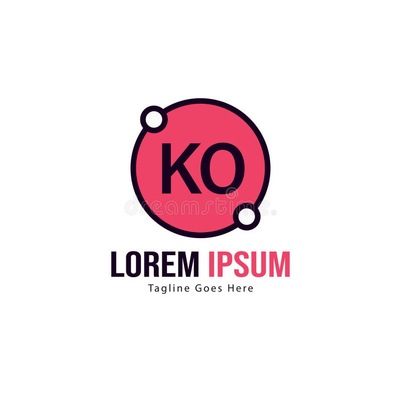 Initial KO Logo Template with Modern Frame. Minimalist KO Letter Logo ...