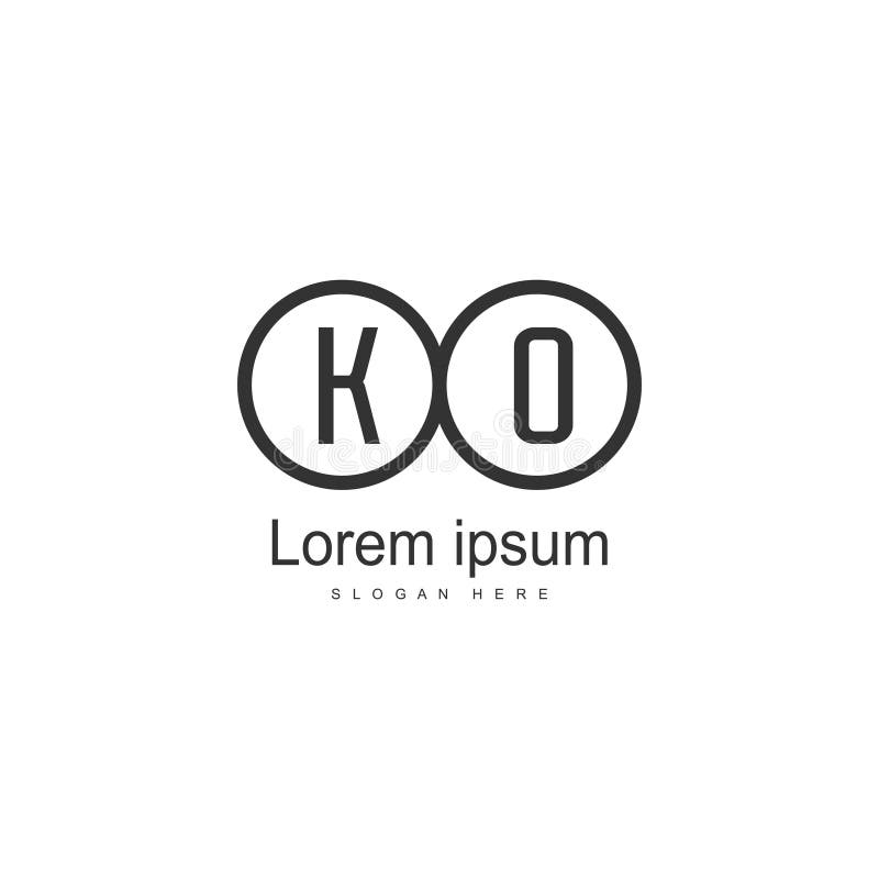 Initial KO Logo Template with Modern Frame. Minimalist KO Letter Logo ...