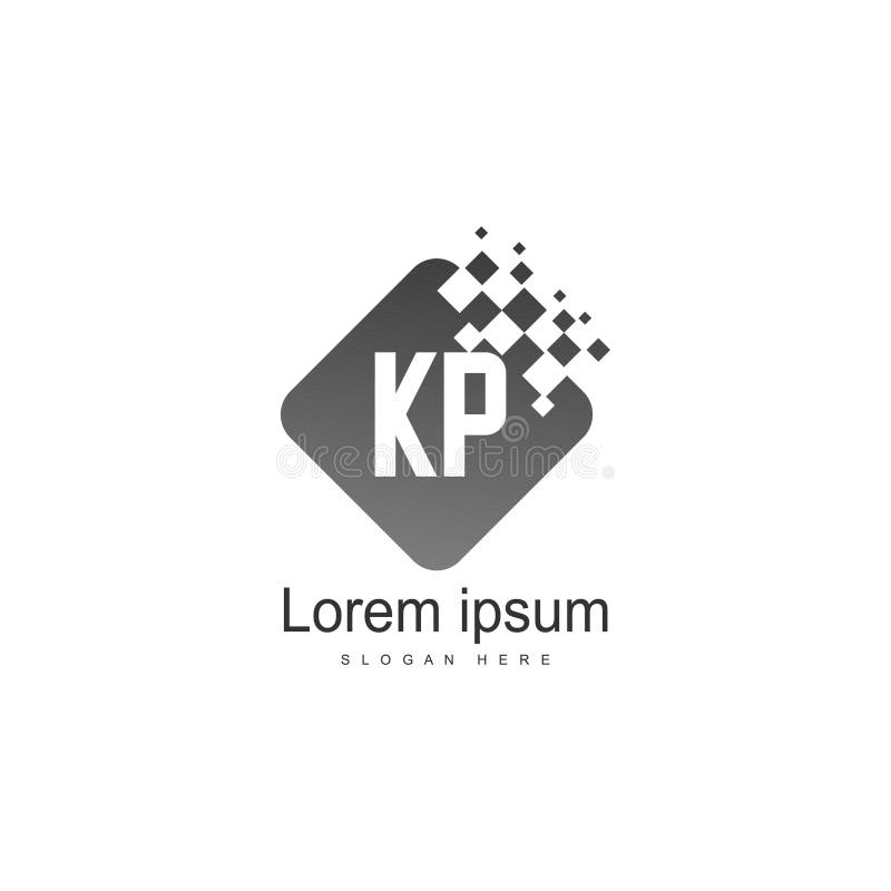 Initial KP Logo Template with Modern Frame. Minimalist KP Letter Logo ...