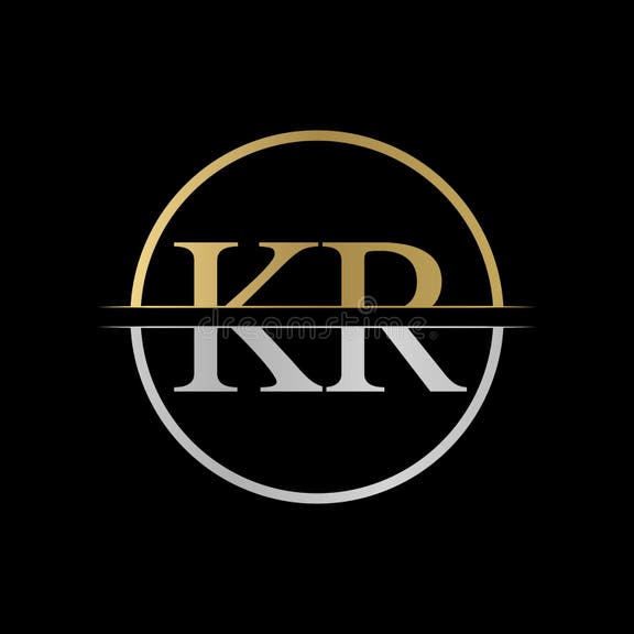 Initial KR Letter Logo Design Vector Illustration. Abstract Letter KR ...