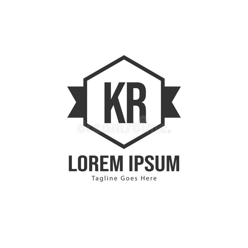 Initial KR Logo Template with Modern Frame. Minimalist KR Letter Logo ...