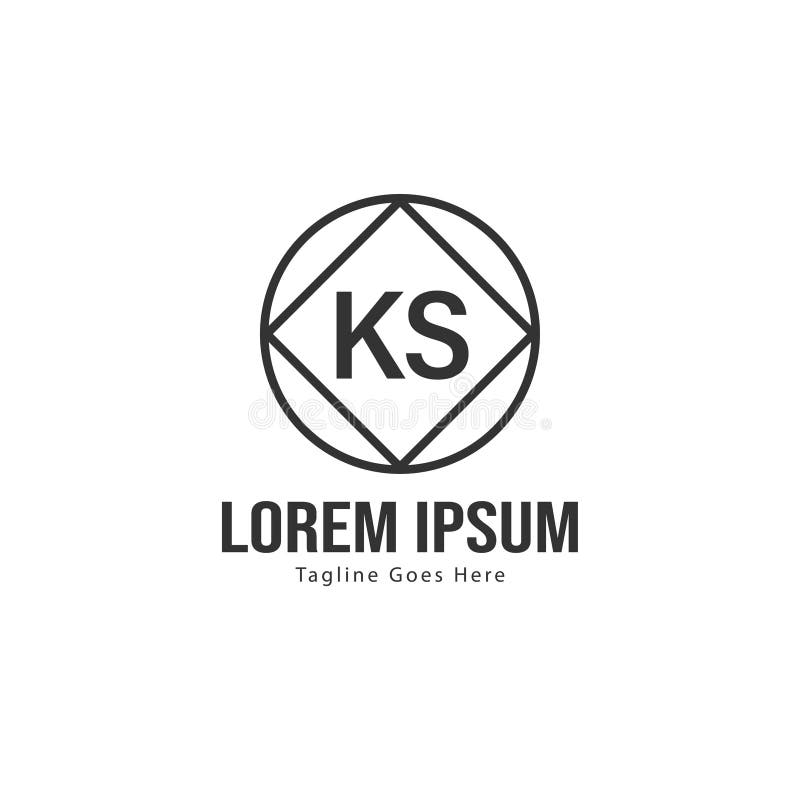 Initial KS Logo Template with Modern Frame. Minimalist KS Letter Logo ...