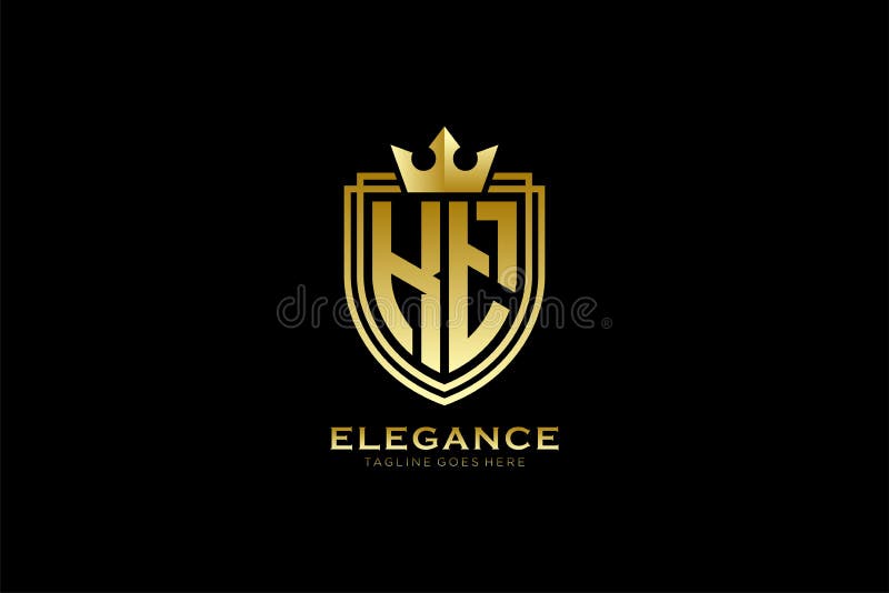 Initial KT Elegant Luxury Monogram Logo or Badge Template with Scrolls ...