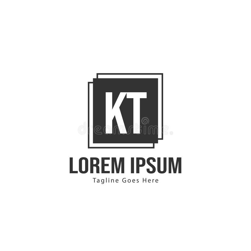 Initial KT Logo Template with Modern Frame. Minimalist KT Letter Logo ...