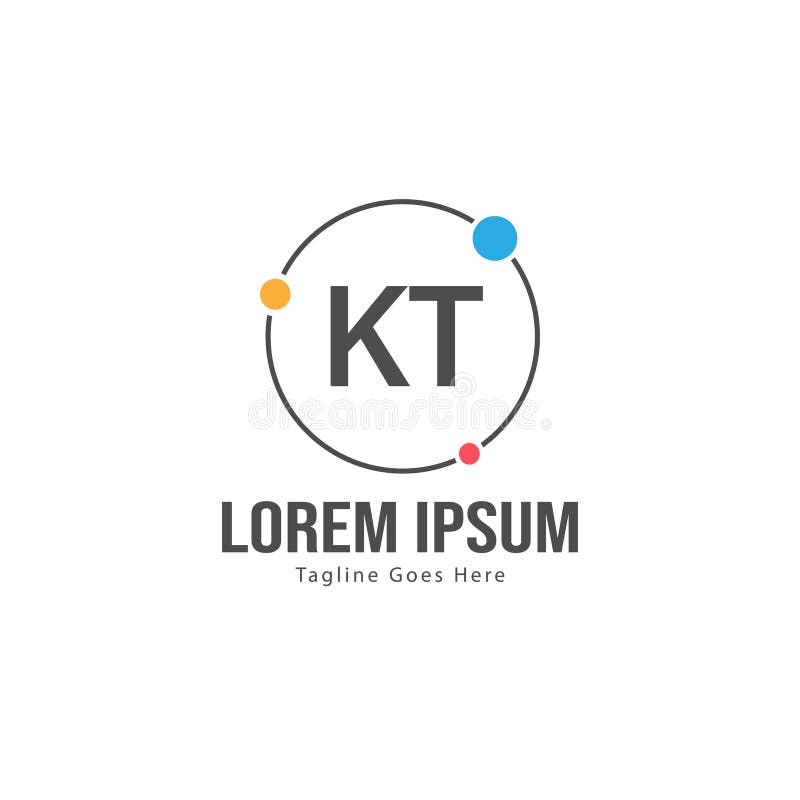 Initial KT Logo Template with Modern Frame. Minimalist KT Letter Logo ...
