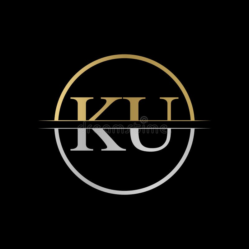 Initial KU Letter Logo Design Vector Illustration. Abstract Letter KU ...