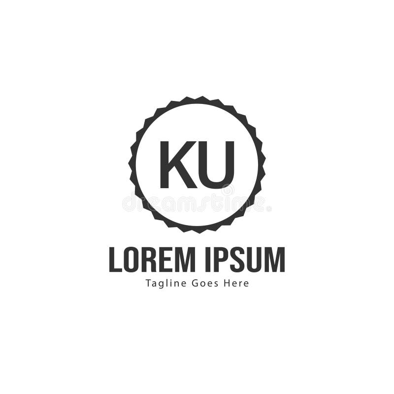 Initial KU Logo Template with Modern Frame. Minimalist KU Letter Logo ...